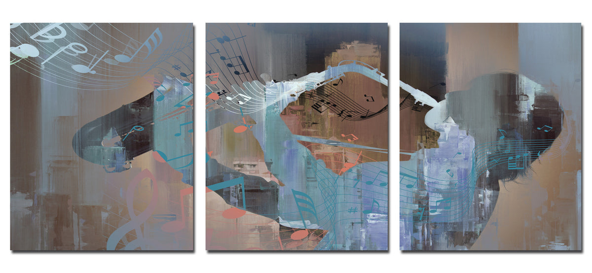 The Color of Jazz V-I' 3 Piece Wrapped Canvas Wall Art Set – Ready2HangArt