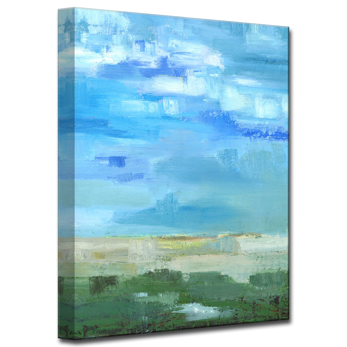 Bright Blue I' Coastal Abstract Wrapped Canvas Wall Art – Ready2HangArt