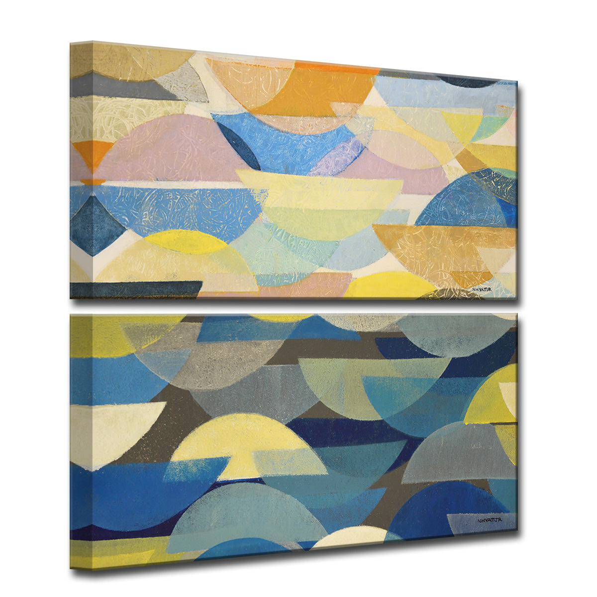 'Day/Night I' 2 Piece Wrapped Canvas Wall Art Set by Norman Wyatt Jr ...