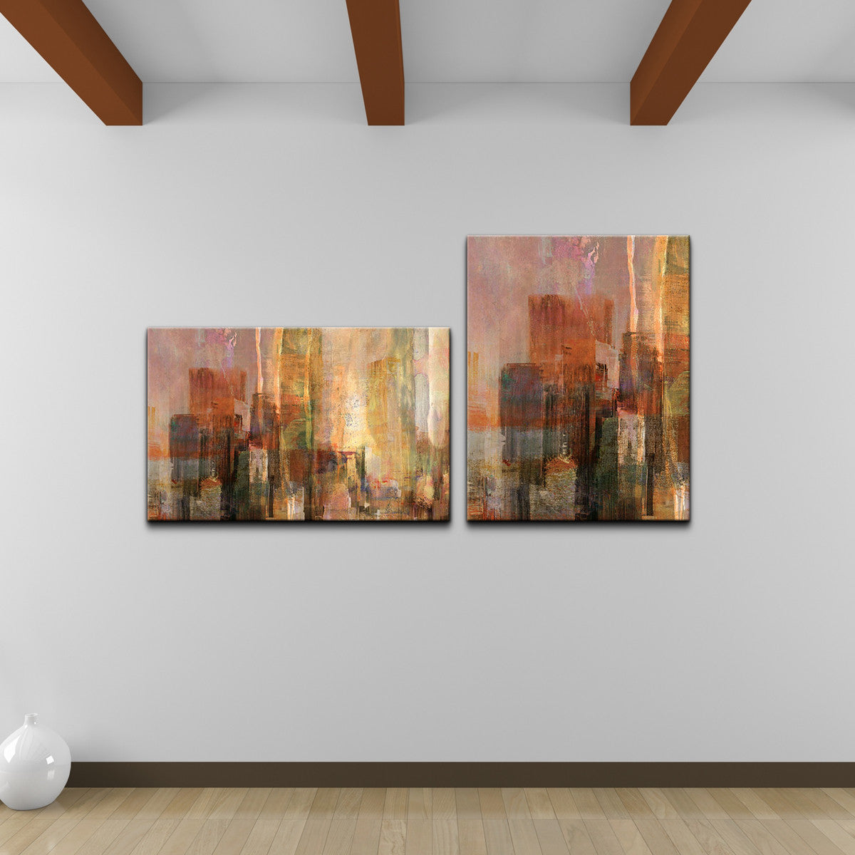 Abstract Spa XVIII' 2 Piece Wrapped Canvas Wall Art Set – Ready2HangArt